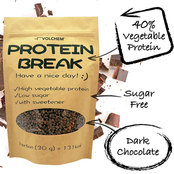 Протеинова зърнена закуска PROTEIN BREAK, черен шоколад, 360 гр - Green ...